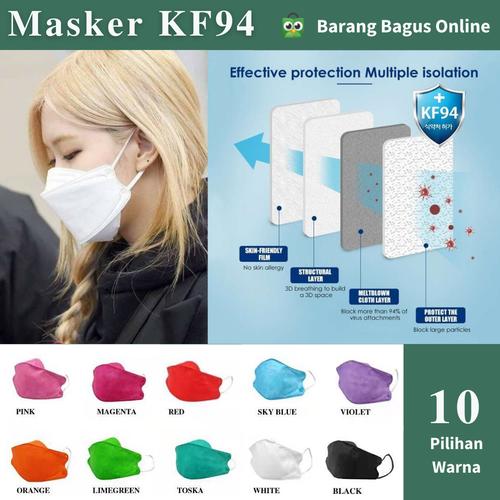 Jual Masker KF94 isi 10 PCS / Masker KF 94 Warna Warna Premium Korea ...