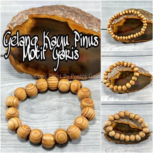 Jual Gelang Kayu Pohon Pinus Motif Garis Asli Original - 6MM - Kota ...