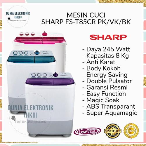 Promo MESIN CUCI SHARP ES-T85CR EST 85 CR 2 TABUNG 8 KG NEW SUPER ...