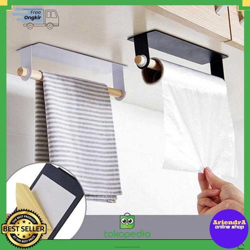 Jual Gantungan Tempat Tisu Toilet Handuk Serbaguna Model Roll - Hitam ...