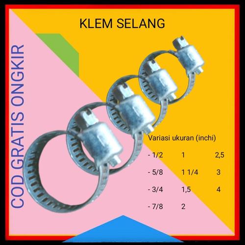 Jual KLEM SELANG HOSE CLAMP KLAIM SLANG AIR KOMPOR GAS RADIATOR - 1/2 ...