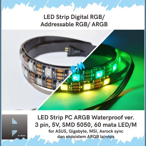 Jual LED Strip PC Addressable RGB 3 pin ARGB 5V Gaming ASUS GIGABYTE ...