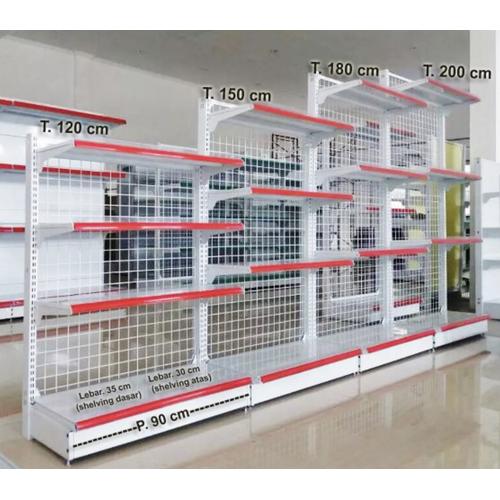 Jual Rak Minimarket Tinggi 200 cm 4 susun / Rak Gondola / Rak Display ...