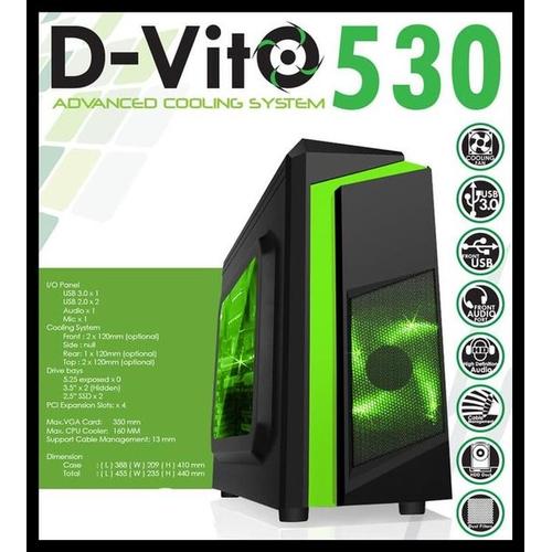 Jual CASING PC Gaming KOMPUTER DAZUMBA ORIGINAL DVITO 530 NON PSU ...