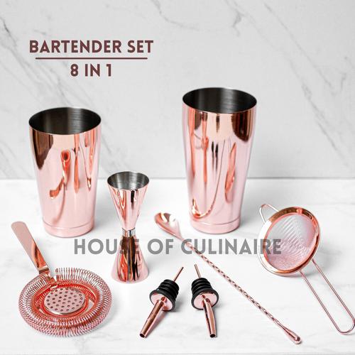 Jual Bartender Set 8 in 1 Alat Bartender Tool Set Shake Mocktail Set ...