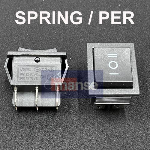 Jual Saklar 6 Kaki SPRING Hitam / Switch 6 pin + PER (Membal / Push On ...