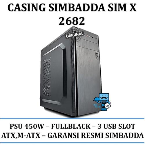 Promo Casing PC Simbadda Sim X 2682 / 450W / Fullblack / Garansi Resmi ...