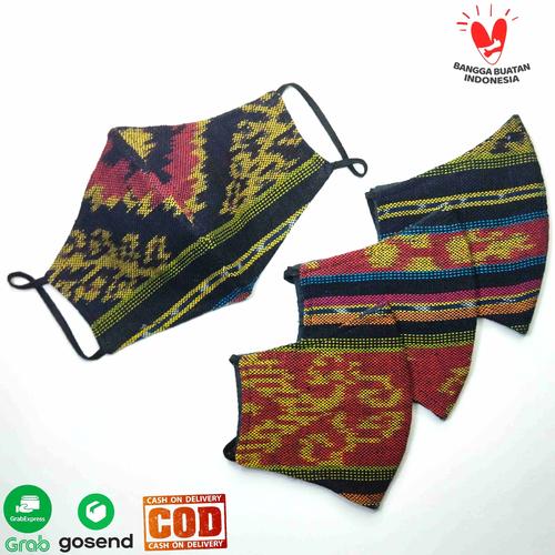 Jual Masker Kain Tenun Ikat 3 Lapis 001-Motif Acak - Jakarta Selatan ...