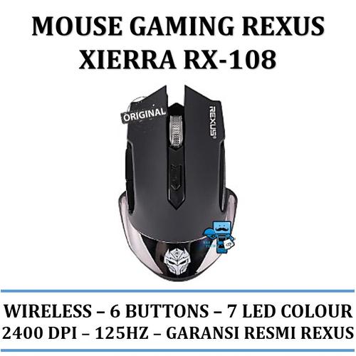 Jual Mouse Gaming Wireless Rexus RX-108 - 2400 DPI - Jakarta Pusat ...