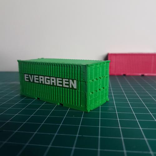 Jual miniatur container 20ft skala HO 1/87 mang irin - 20ft evergreen ...