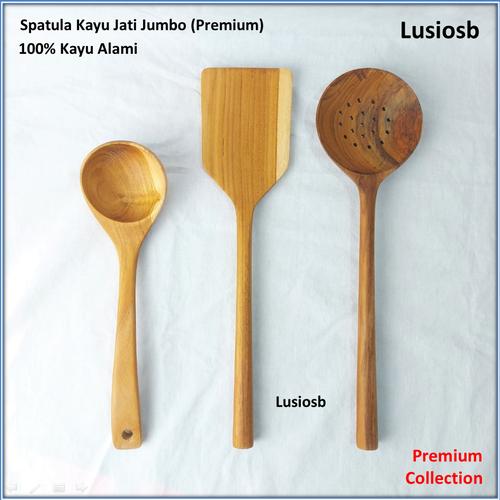 Jual LusioSB Spatula Serbaguna Kayu Jati TRIO JUMBO / Sutil Kayu ...
