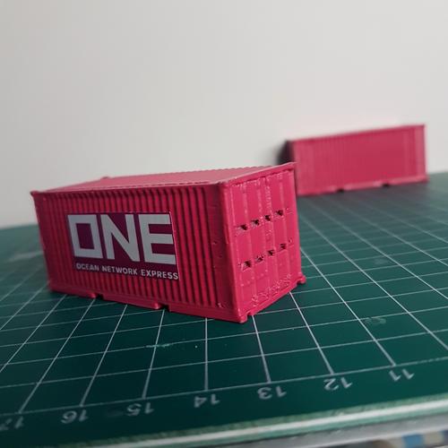 Jual miniatur container 20ft skala HO 1/87 mang irin - 20ft ONE pink ...