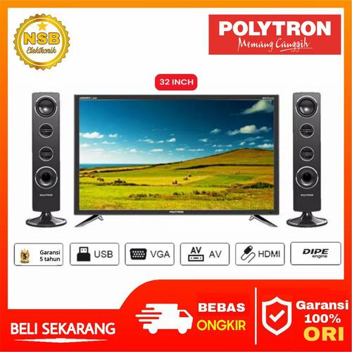 Jual Polytron LED TV 32"inch Speaker Tower PLD32T1850 HD TV HDMI USB ...