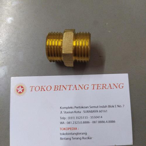 Jual dobel nepel kuningan 1/2 x 1/2 / double nepel drat luar 1/2 - Kota Surabaya ...