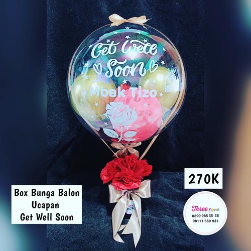 Jual box bunga balon ucapan get well soon / box balon ucapan / balon ...