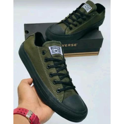 Jual Sepatu Converse Chuk Taylor Hijau Army Black - Gum / Ox - High ...