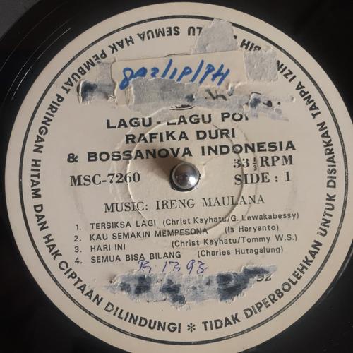Jual Vinyl Piringan hitam Rafika Duri - Lagu Lagu Pop bossanova ...