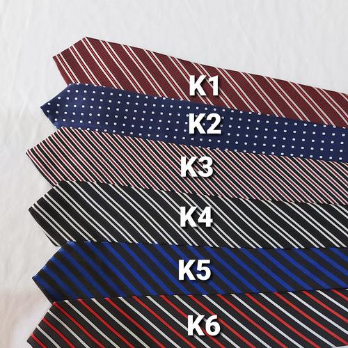 Jual dasi slim 7cm - dasi hitam garis putih - dasi dasar hitam - K5 ...