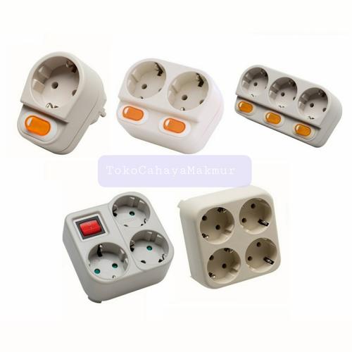 Jual UTICON Stop Kontak Arde 1Lubang,2Lubang, 3Lubang,4Lubang + Saklar ...