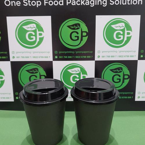 Jual Papercup Hitam 8oz +Lid Injection warna hitam (50pcs) - Jakarta ...