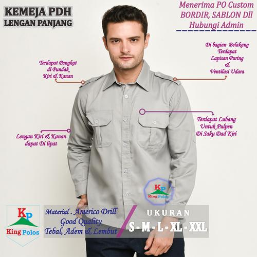 Jual Kemeja Polos ABU - Seragam Kerja Lengan Panjang - Pakaian Dinas ...