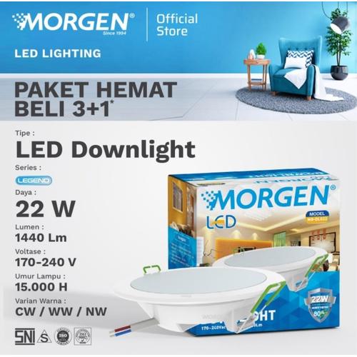 Jual Lampu Led Morgen Led Panel Downlight 22W 8" 6500K - Putih ...
