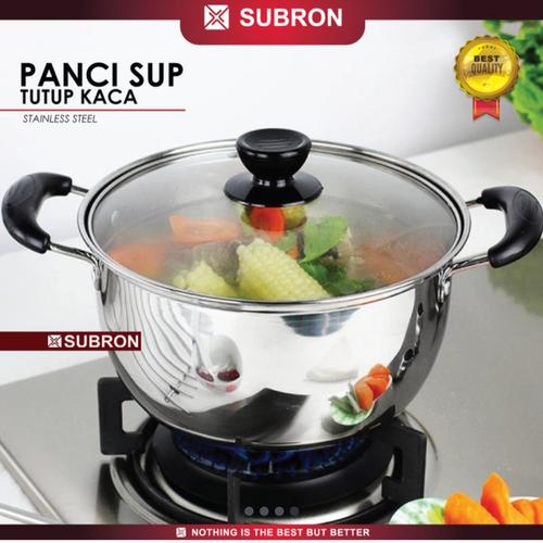 Jual panci sup stainless tutup kaca subron 20 cm - 22 cm - Kota ...