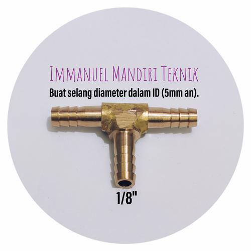 Jual Tee selang 1/8 kuningan / Sambungan selang cabang 3 / T selang 5mm ...