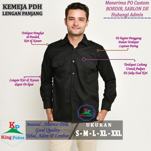 Jual Kemeja Polos HITAM - Seragam Kerja Lengan Panjang - Pakaian Dinas ...