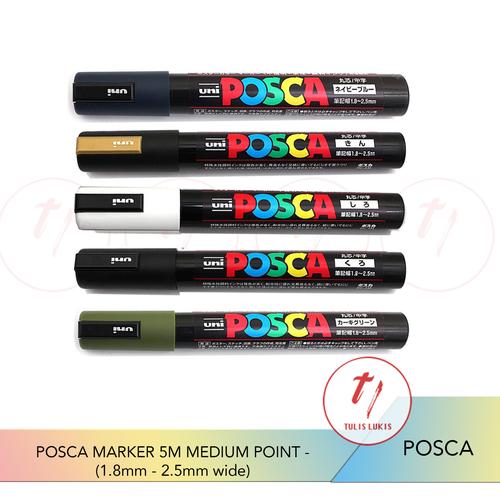 Jual SPIDOL UNI POSCA MARKER 5M MEDIUM TIP (TIP 2.5MM WIDE) - Putih ...