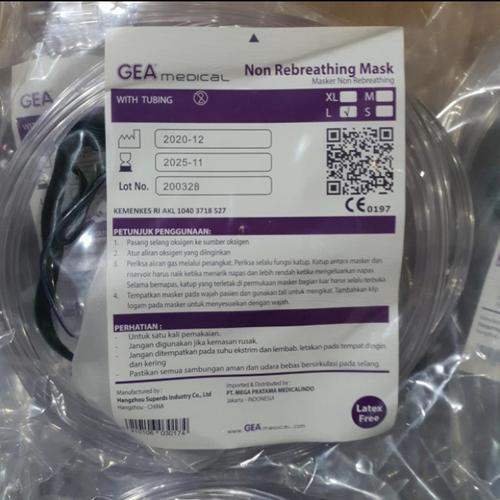 Jual Masker oksigen non rebreating /oksigen mask/selang oksigen -dewasa ...