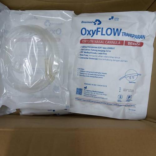 Jual OxyFLOW Transparan/OXYGEN NASAL CANNULA Dewasa oksigen besmed ...