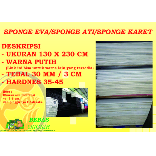 Jual SPON KARET ATI EVA SPONGE LEMBARAN PUTIH TEBAL 30 MM - Kota Bekasi ...