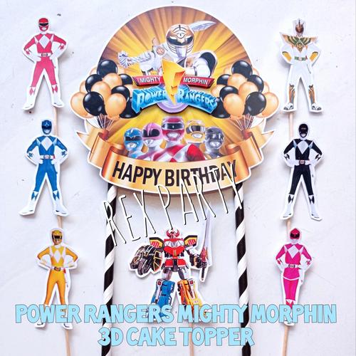 Jual Power Rangers Cake Topper Set/Cake Topper 3D Power Rangers ...