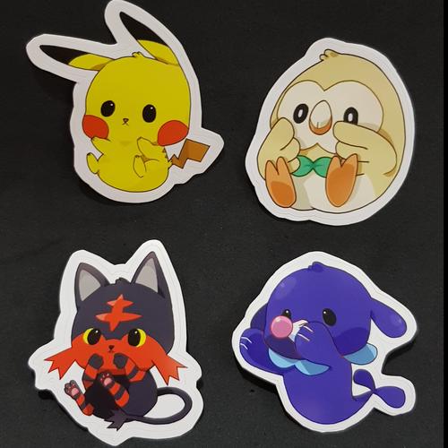 Jual Sticker - Pokemon Sun and Moon - Pikachu & Rowlett & Litten ...