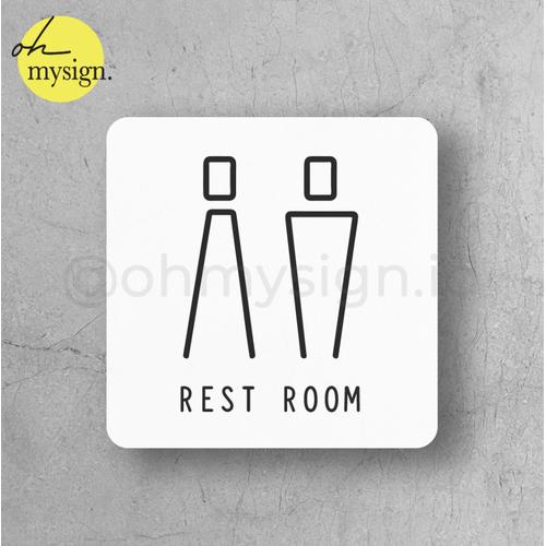Jual Sign Rest Room Toilet WC Akrilik UV Print Modern Label Toilet ...