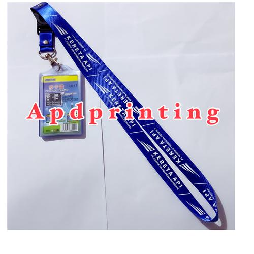 Jual Name Tag Id Card Tempat Kartu cesing karet bening Plus Tali KERETA ...