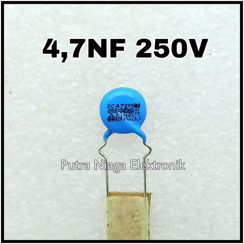 Jual Kapasitor 4,7NF 250V 4N7 X1 Y1 Ceramic 4N7NF kode 472 250 Volt ...