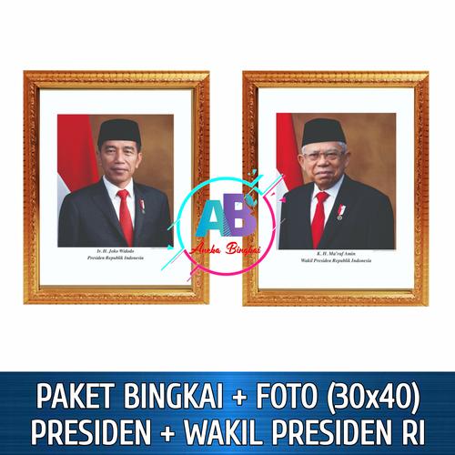 Jual Bingkai Foto Presiden Frame Foto Presiden Bingkai Presiden 30x40 cm - Gold - Kota Bogor ...