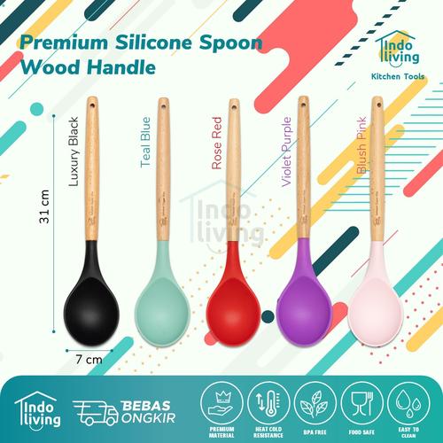 Jual Indoliving Silicone Wood Spoon - Sendok Sup Kuah Sayur Silikon ...