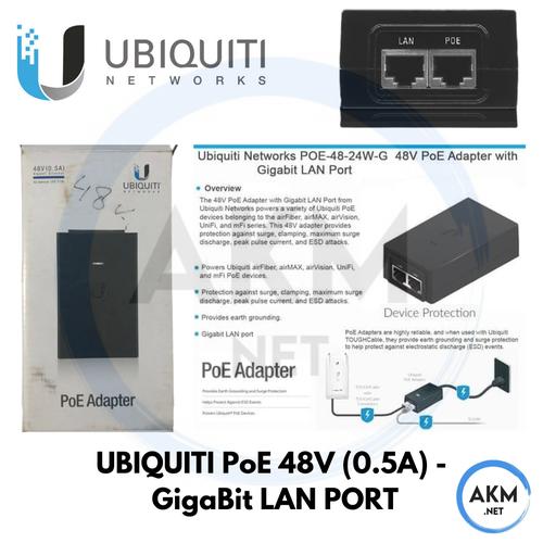 Jual UBIQUITI PoE Adapter 48V (0.5A) Gigabit Ethernet - Gigabit LAN ...
