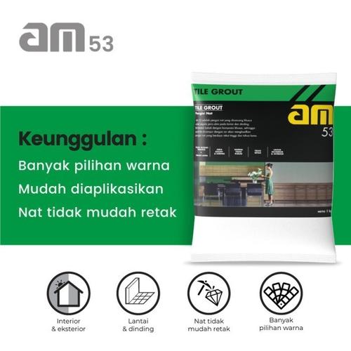 Jual AM 53 HITAM TILE GROUT / PENGISI NAT KERAMIK BLACK EBONY 1 KG ...