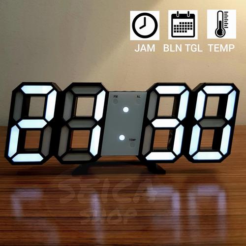 Jual Jam Digital LED Jam Meja Jam Dinding Digital LED Clock - Putih ...