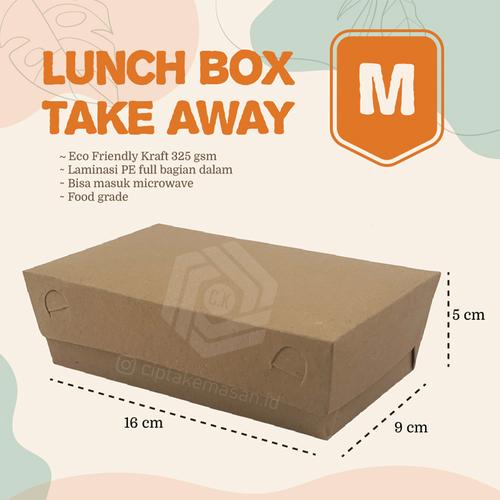 Jual Lunch Box Paper Kraft / Kemasan Nasi / Kotak Nasi Kertas Laminasi ...