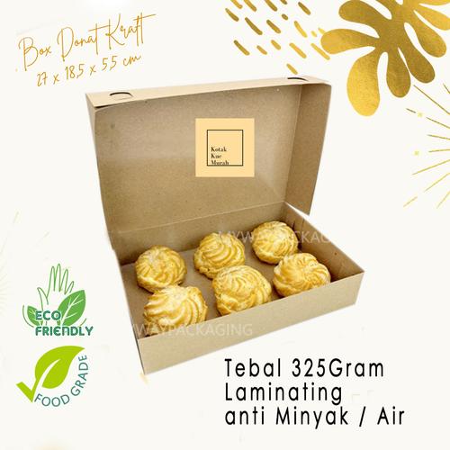 Jual Dus Kue SOes - Box Donut - Kotak Kue, KRAFT PAPER 325g Anti Minyak ...