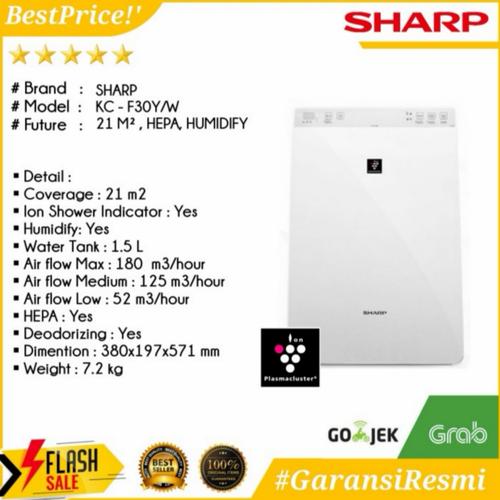 Jual AIR PURIFIER SHARP KC-F30Y-W ION PLASMACLUSTER ANTI VIRUS ...