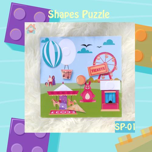 Jual Shapes Puzzle Bentuk Belajar Bentuk Montessori Worksheet Printable ...