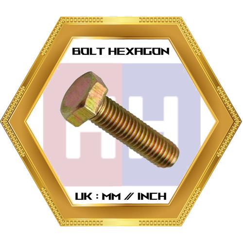 Jual BAUT KUNING BOLT HEXAGON DRAT HALUS UKURAN M4 - M20 PANJANG 8 ...