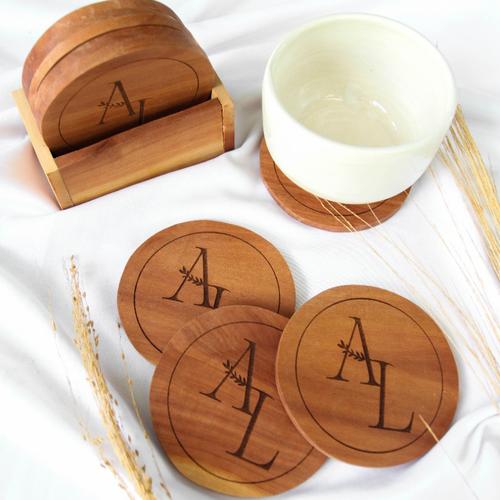 Jual FREE GRAVIR LASER Tatakan Gelas Kayu / Coaster Kayu / Alas Cangkir ...