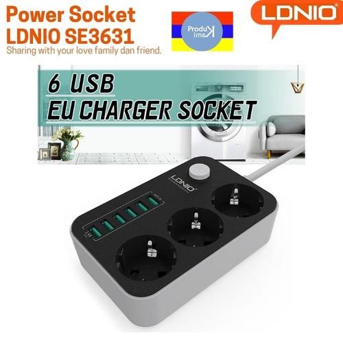 Jual Power Socket LDNIO SE3631 Kabel Panjang 3 Colokan 6 Slot USB Original - Kota Tangerang ...